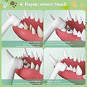 Tooth Polisher, Smile-Aid Multifunctional Replacement Head Teeth Cleaning Kit for Daily Cleaning and Care for People, Cats and Dogs, USB Charging, Waterproof
