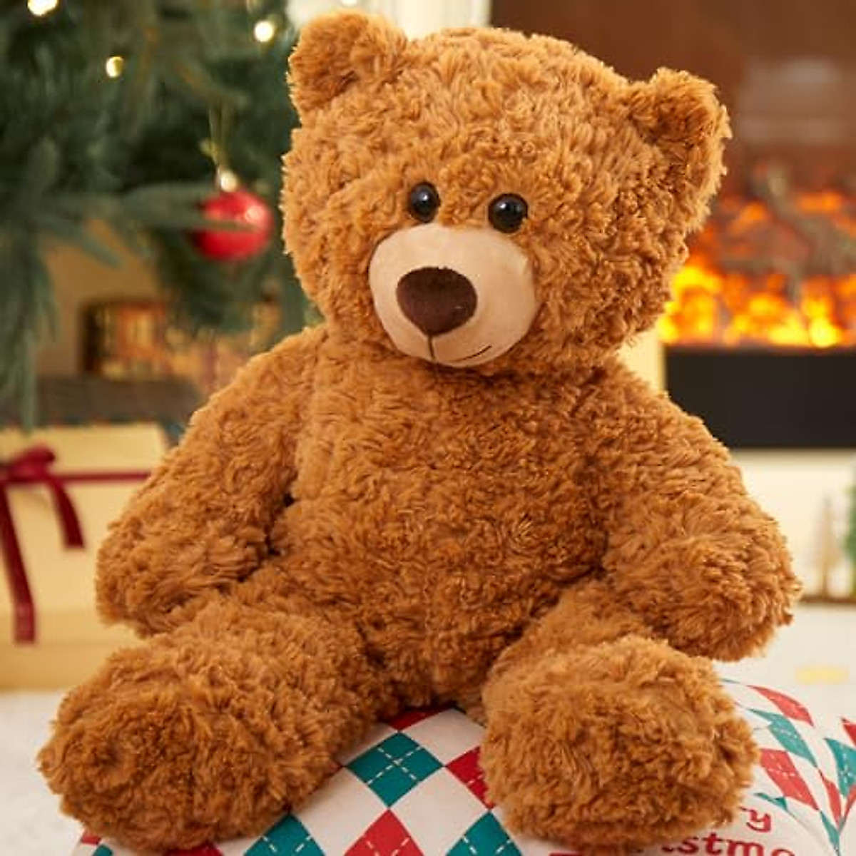 Tezituor Small Teddy Bear Stuffed Animals 18inch, Cute Little Teddy Bear Plush Toys for Kid Girl Boy (Brown)