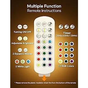 PURSNIC LED Wall Sconces, 16 RGB Colors Dimmable, Wireless Rechargeable Battery Operated, Wall Light with Remote, Magnetic 360°Ball, Auto Timer for Bedroom, Living Room, Hallway, White