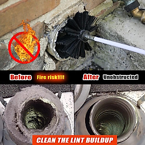 2 Pack Dryer Vent Cleaner Kit Lint Remover Brush Dryer Lint Brush Vent Trap Cleaner Tools Long Flexible Refrigerator Coil Brush