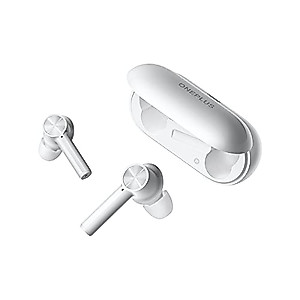 OnePlus Buds Z - True Wireless in-Ear Earbuds with Charging Case, White – Fast Charging, Deep Bass, Comfortable and Lightweight, IP55,Glossy White