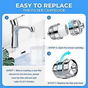 Slirceods sf100 Multi-Stage Shower Filter Replacement for NIROKET For aqua bliss® shower filter cartridge sf100 for shower filter replacement of Similar Design 15 and 20 stages (4-Pack)