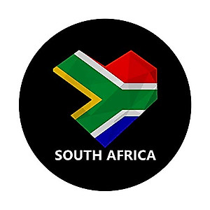 Love South Africa Flag Polygon, South African Pride PopSockets Grip and Stand for Phones and Tablets