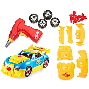 Play22 30 Pcs Take Apart Racing Car Toddler Toys Set - Build Your Own Car with Drill, Engine Sounds & Lights - Toy Car Constructions Set Stem Building Learning Education Toys for Kids Ages 3+ Years