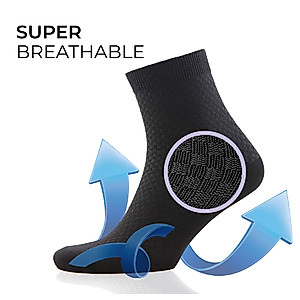 NUDUS Men’s Bamboo Rayon Quarter Socks, 5-Pair Box, Super Breathable, Soft, Thin