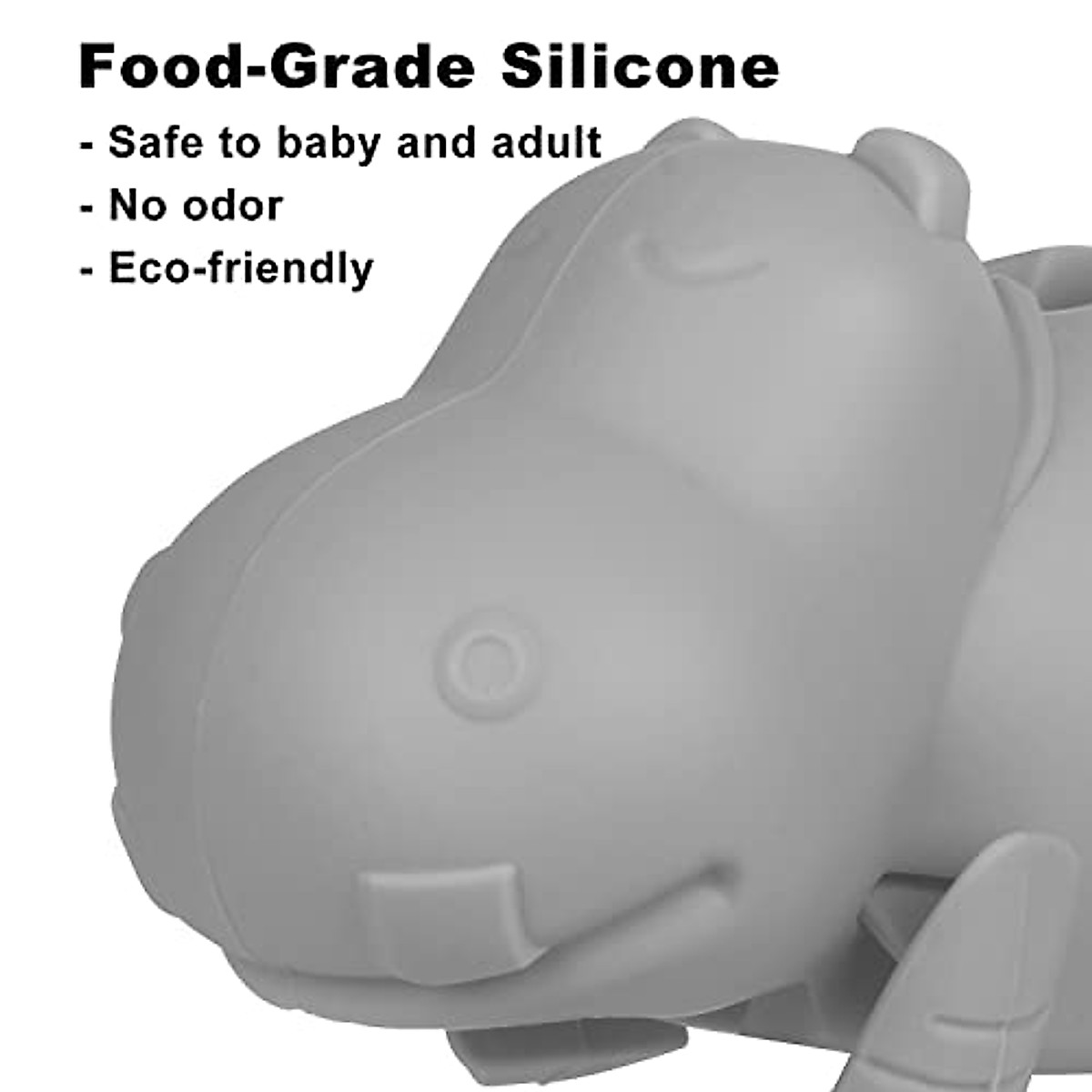 Bath Spout Cover - Faucet Cover Baby - Tub Spout Cover Bathtub Faucet Cover for Kids -Tub Faucet Protector for Baby - Silicone Spout Cover Gray Hippo - Kids Bathroom Accessories - Free Bathtub Toys