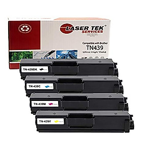 Laser Tek Services Compatible Toner Cartridge Replacement for Ultra High Yield Brother TN-439K TN-439C TN-439M TN-439Y. (Black, Cyan, Magenta, Yellow, 4-Pack)