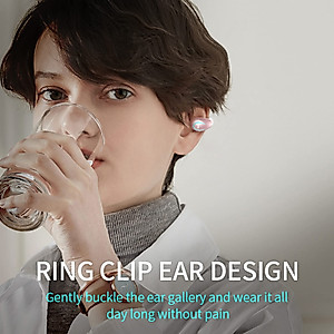 Open Ear Headphones Wireless Earbuds Bluetooth Sport Headset Single Mini Earpiece Tiny Ear Buds Discreet Microphone Waterproof Lightweight Long Battery Life for Running Workout Android iOS Grey