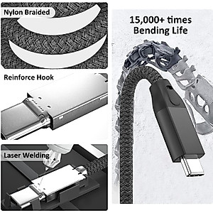 UseBean USB C to USB C Cable 100W 15FT 2Pack, USB C 3.2 Gen 2X2 20Gbps Data Cable 4K Video, Type-C PD Fast Charging Cord, for MacBook Pro, iPad Mini 6/ Pro, Galaxy S24+/S24 Ultra/S23, Switch