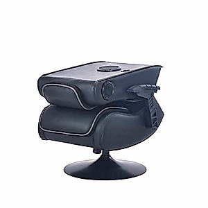 X Rocker Pro Leather Lounging Video Gaming Pedestal Chair with Vibration - Wireless Audio Force Modulation Technology - 2 Speakers & Subwoofer - Armrest - Black