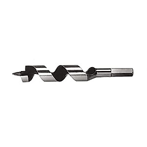 Klein Tools 53404 Steel Ship Auger Bit with Screw Point, 7/8-Inch Bit x 4-Inch Twist Length For Drilling Through Wood with Nails