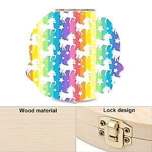 SUNYION Unicorn Baby Tooth Box Holder Keepsake Wooden Kids Tooth Fairy Boxes For Lost Tooth Boys Girls Children Cute Tooth Container Baby Birthday Gift