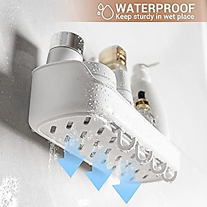 LUXEAR Shower Caddy Suction Cup NO-Drilling Removable Bathroom Shower Shelf Powerful Shower Organizer Max Hold 22lbs Caddy Basket Waterproof & Oilproof Wall Mounted Storage Rack for Bathroom&Kitchen 