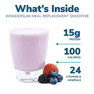 WonderSlim Meal Replacement Smoothie, Berry Yogurt, 15g Protein, Gluten Free (7ct)