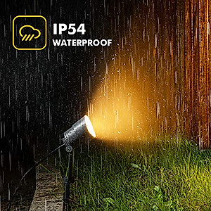 LUTEC Light Outdoor Spotlight, LED Landscape Lighting, Waterproof Outdoor Spotlight, 145°Adjustable, 6W 389 Lumens 3000K, Spot Lights for Yard Garden Driveway Porch Walkway Pool Patio