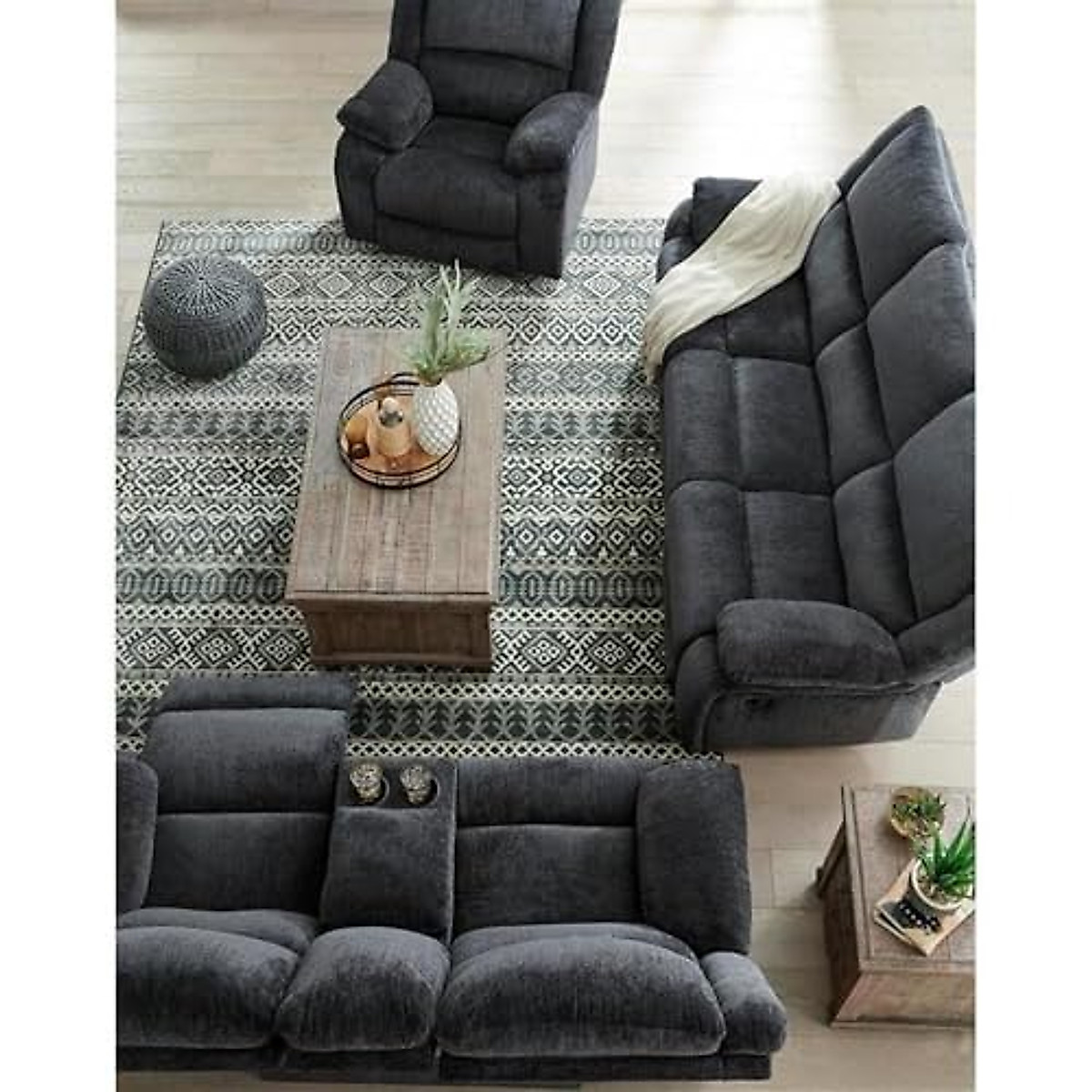 Signature Design by Ashley Draycoll Power Reclining Sofa in Slate