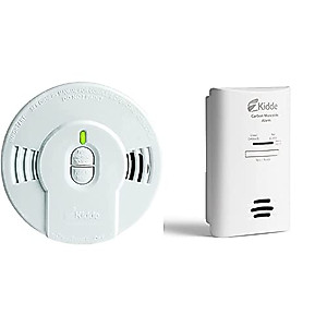 Kidde AC Carbon Monoxide Detector Alarm | Plug-in with Battery Backup | Model KN-COP-DP2 & Sealed Lithium Battery Power Smoke Detector Alarm | Model i9010