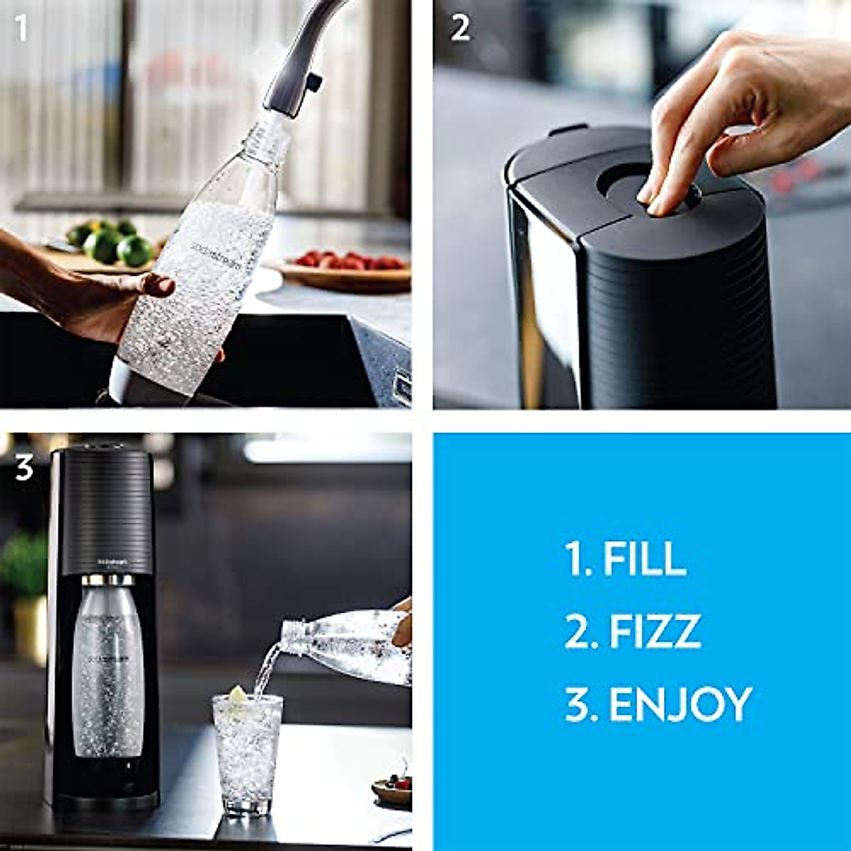 SodaStream Terra Sparkling Water Maker (Black) with CO2, DWS Bottle and Bubly Drop