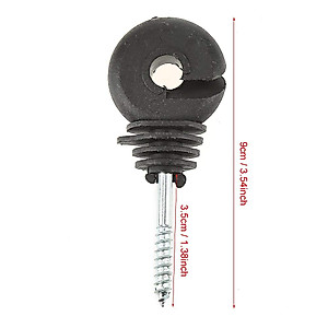 50 Pcs Black Electric Fence Insulator Screw-in Insulator Fence Ring Post Wood Post Insulator and 1 Pc Insulator Socket Tool(Grid System Accessories for Animal Husbandry Electronic)