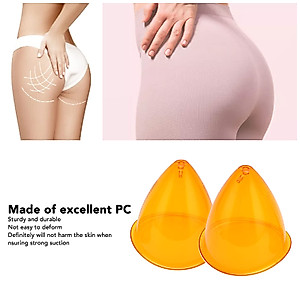 Buttock Vacuum Cups for Butt, L Size 160ml Butt Suction Cups, Body Massage Vacuum Cupping Machine Accessories for Home Salon