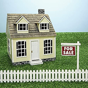 Prsildan Miniature Fairy Garden Fence, DIY Wood Picket Fence Mini Ornament for Dollhouse (White Two Packs)