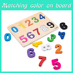 Magnetic Wooden Educational Number Puzzle - Learn Numbers & Color Recognition Toy – Toddler Preschool Game – Kids Montessori Education
