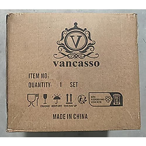 vancasso PLUVO Embossed Dinner Set, Stoneware Vintage Look Blue Dinnerware Tableware, 16 Pieces Dinner Service Set for 4, Include Dinner Plate, Dessert Plate, Cereal Bowl and Mug