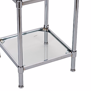 Organize It All 3 Tier Tempered Glass Freestanding Bathroom Storage Tower 13.25 x 13.25 x 31 inches