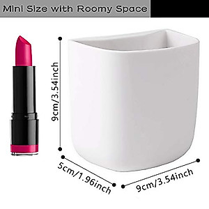 JDGOOMA Pencil Holder - Self-Adhesive Wall Mount Pen Cup,Marker Pot,Writing Utensil Storage Organizer for Fridge,Locker,Whiteboard,home and office - White - 2Pcs/Set