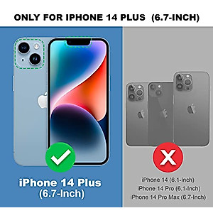 Shields Up Designed for iPhone 14 Plus Case, Minimalist Wallet Case with Card Holder (3 Cards) and Ring Kickstand/Stand, [Drop Protection] Slim Protective Cover for iPhone 14 Plus (6.7 inch) - Clear