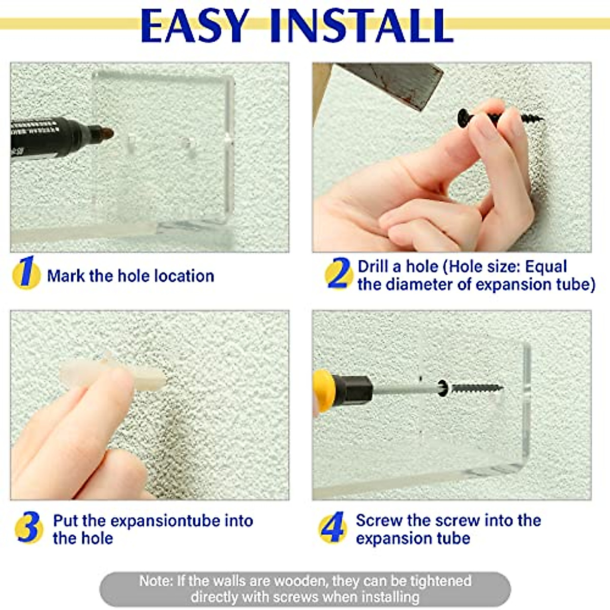 Treela 30 Pack Floating Shoe Display Shelf for Closet Acrylic Clear Shoe Wall Shelf Wall Mounted Easy to Install Sneaker Shelves for Collections, Includes Cross Screws, Expansion Tubes (Rectangular)