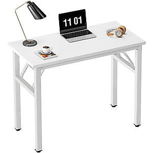 Need Small Computer Desk 31.5 inches Folding Table No Assembly Sturdy Small Writing Desk Folding Desk for Small Spaces, White