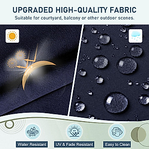 downluxe Outdoor Bench Cushion for Patio Furniture, Waterproof Tufted Overstuffed Porch Swing Cushions, Memory Foam Outdoor Loveseat Cushions, 44" X 19" X 5", Navy, Set of 1