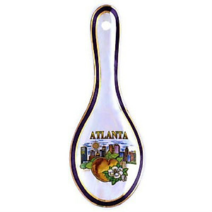 Atlanta Skyline Pearl Souvenir Collectible Spoon Rest agc
