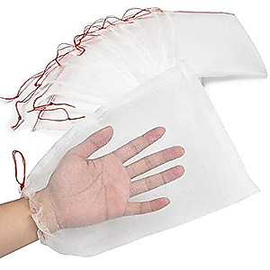 50pcs Bird Netting Bags, Fruit Protection Bags Mesh, Garden Insect Net Bags with Drawstring, 6" X 10" Mosquito Netting Bag Garden Pest Barrier for Protecting Plant Fruits Trees Vegetables and Flower.