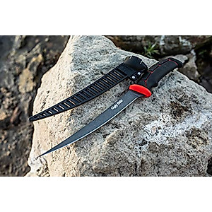 Ugly Stik Ugly Tools 9 Inch Flex Knife for Fishing, Fishing Fillet Knife for Anglers, Sharp Trailing Point Serrated Stainless Steel Blade, Non-Slip Grip Handle,Black