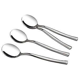 Idotry Round Soup Spoon, Stainless Steel Bouillon Spoon, Set of 12