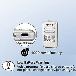 Retevis RT20 Small Walkie Talkies for Adults, Rechargeable Two Way Radio, Mini 2 Way Radios, Hands Free, USB-C, License-Free, for Retail Restaurant Healthcare Hospital(Silver, 10 Pack)