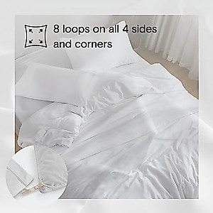 DOZ by SIJO 100% Organic Bamboo Duvet Cover Set, 1 Duvet Cover and 2 Pillowcases, Buttery Soft, Cooling for Hot Sleepers, Eco Friendly, Silky Breathable, Oeko-TEX, High GSM Durable (Snow, Full/Queen)