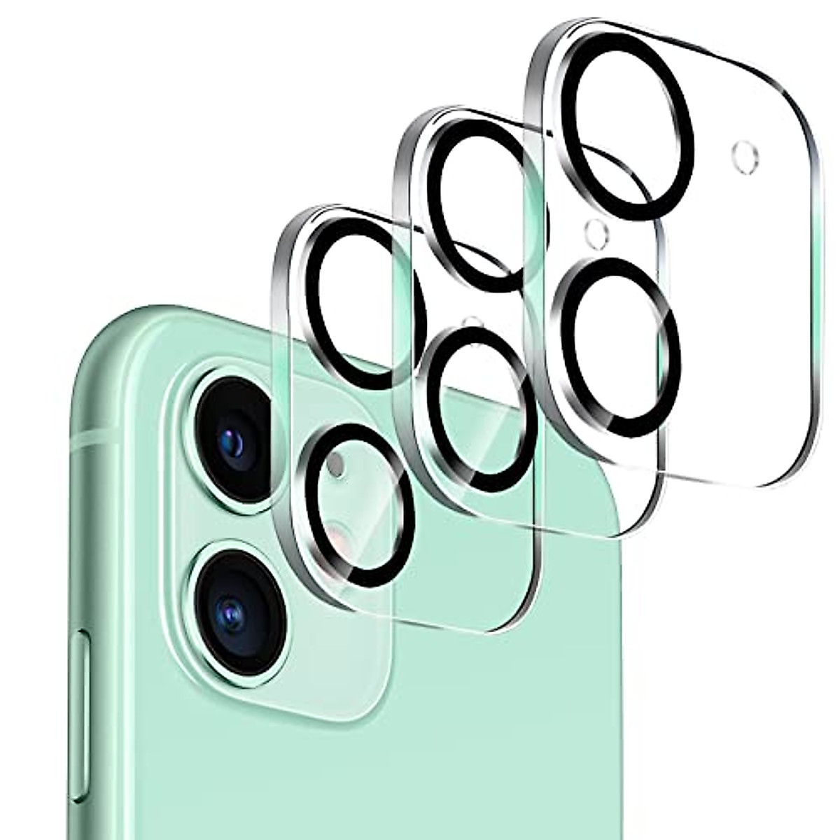 Dengduoduo 【3 Pack】 Camera Lens Protector for iPhone 11 & iPhone 12 Mini, Ultra HD, Tempered Glass, 9H Hardness, Anti-Scratch, Case Friendly, Easy to Install [No Affect on Night Shots]