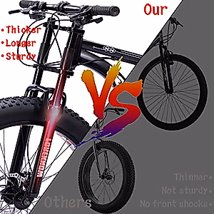 NENAGGE Fat Tire Mountain Bike 26 Inch Wheel 27 Speed Snow Mountain Bicycle for Men and Women, High Carbon Steel Frame Off-Road Bike with Daul Disc Brakes for Outdoor Sports, Silver
