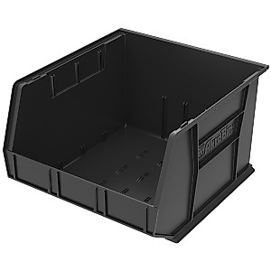 Akro-Mils 30270 AkroBins Plastic Hanging Stackable Storage Organizer Bin, 18-Inch x 16-Inch x 11-Inch, Black, 3-Pack