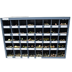 2510 Piece Grade 8 USS Coarse Thread Bolt (Hex Head Cap Screw), Nut, and Washer Assortment with 40 Hole Bin