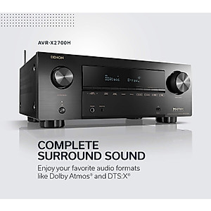 Denon AVR-X2700H 8K Ultra HD 7.2 Channel (95 Watt X 7) AV Receiver 2020 Model - Built for Gaming, Music Streaming, 3D Audio & Video, Alexa + HEOS