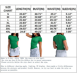 Abardsion Women's Casual Basic Going Out Crop Tops Slim Fit Short Sleeve Crew Neck Tight T Shirts (Mint Green, S)