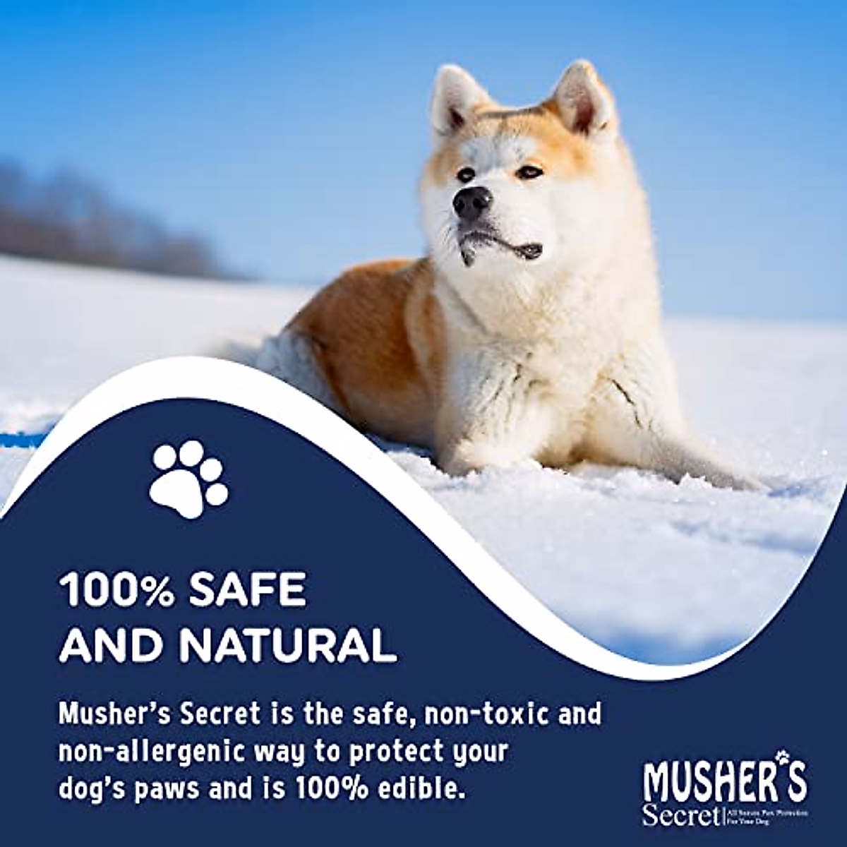 Musher's Secret Dog Paw Wax 454 g (16 oz) - Moisturizing Dog Paw Balm that Creates an Invisible Barrier That Protects and Heals Dry Cracked Paws - All-Natural with Vitamin E and Food-Grade Ingredients