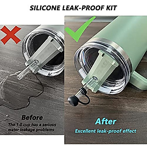 Silicone Spill Proof Stopper Set,Compatible with Stanley 30&40 Oz Tumbler 1.0,6 pack Stanley Cup Accessories, Spill Stopper for Stanley Cups Accessories (Black 6Pack)