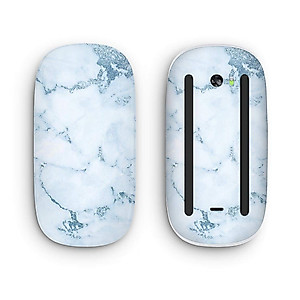 Design Skinz Marble & Digital Blue Frosted Foil V7 Vinyl Decal Compatible with The Apple Magic Mouse 2 (Wireless, Rechargable) with Multi-Touch Surface