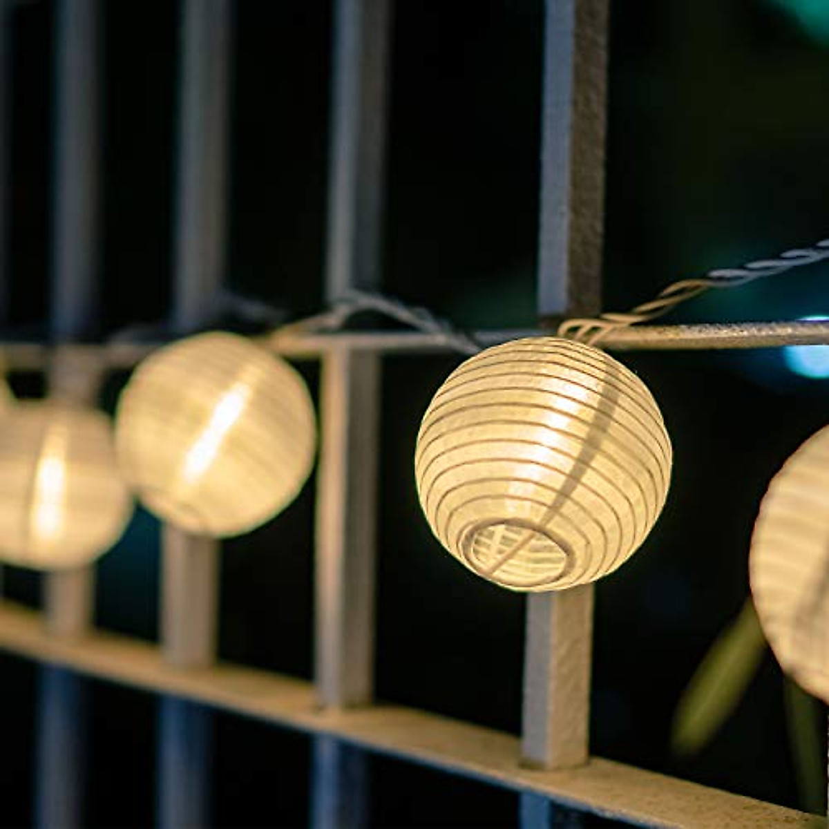 Vigdur Lantern - String Lights Waterproof Connectable Nylon Hanging Lantern String Lights Plug in White Decorative Lights for Patio Wedding Party Bedroom Indoor Outdoor Use,9.84FT