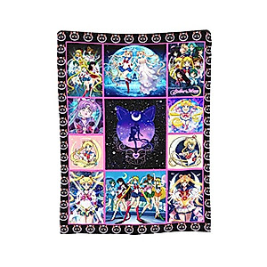 Anime Throw Blanket Super Soft Flannel Blankets Lightweight All Season Bed Throws Blanket Sofa, Room Gifts. (A, 50"x40")